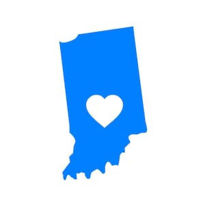 I Love Indiana Custom Vinyl Decal Sticker - Choose Your Color and Size ...
