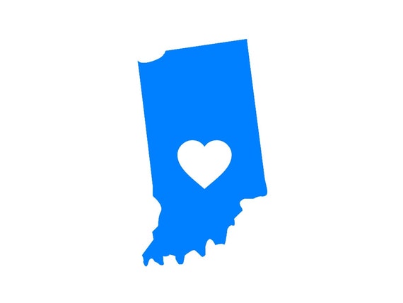 I Love Indiana Custom Vinyl Decal Sticker Choose Your Color | Etsy