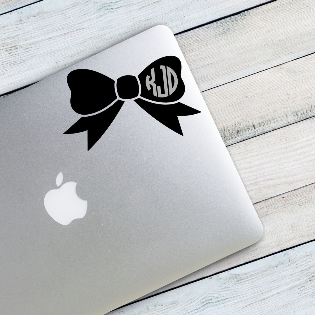 Bow Monogram Custom Vinyl Decal Sticker - Choose Your Color and Size ...