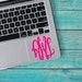 Custom Basic Monogram Vinyl Decal Sticker Choose Your Size - Etsy