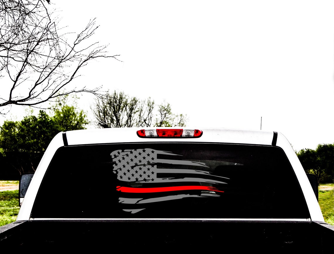 American Flag Red Line Custom Vinyl Decal Sticker Choose - Etsy