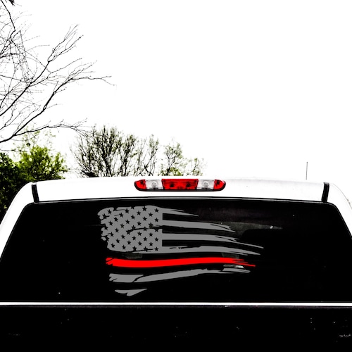 American Flag Red Line Custom Vinyl Decal Sticker Choose | Etsy