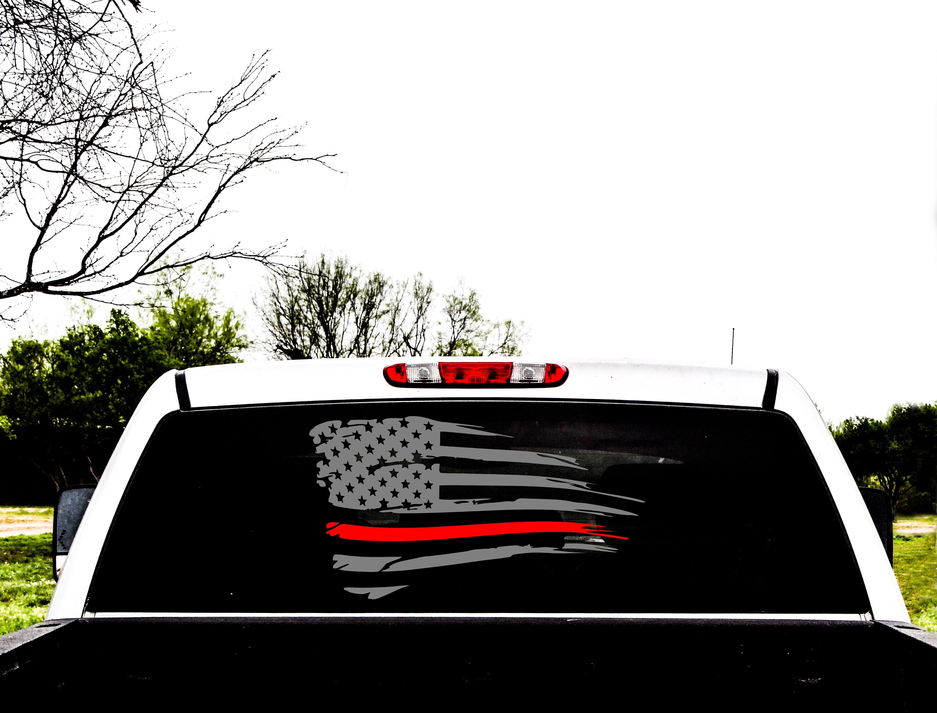 American Flag Red Line Custom Vinyl Decal Sticker Choose | Etsy
