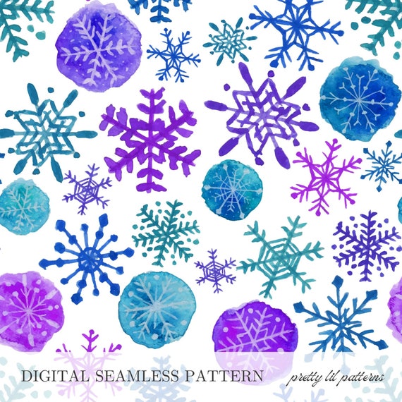 Watercolor Snowflake Digital Seamless Repeating Pattern - Etsy