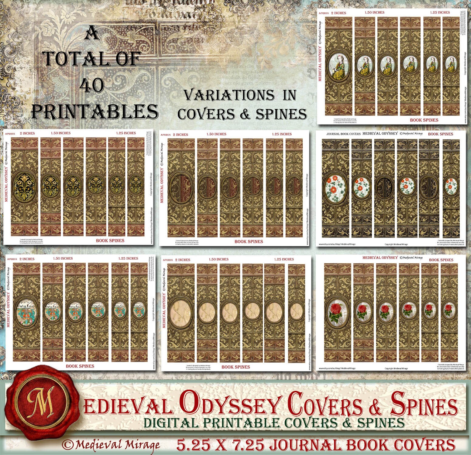 MEDIEVAL ODYSSEY -digital Journal Book Covers, Spines & Accessories. 40 ...