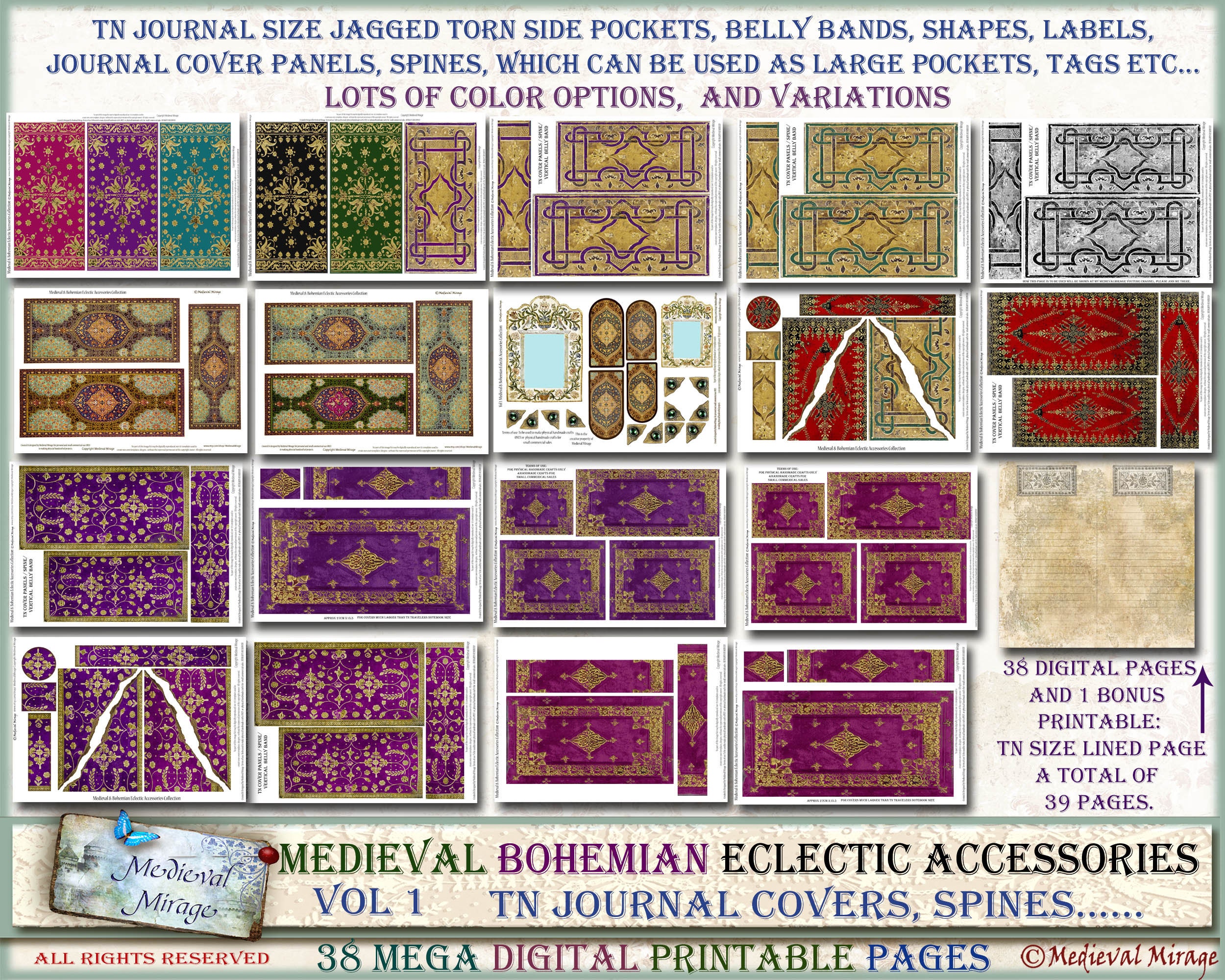 Vol 1-MEDIEVAL & BOHEMIAN Eclectic Accessories: TN Journal Covers and ...