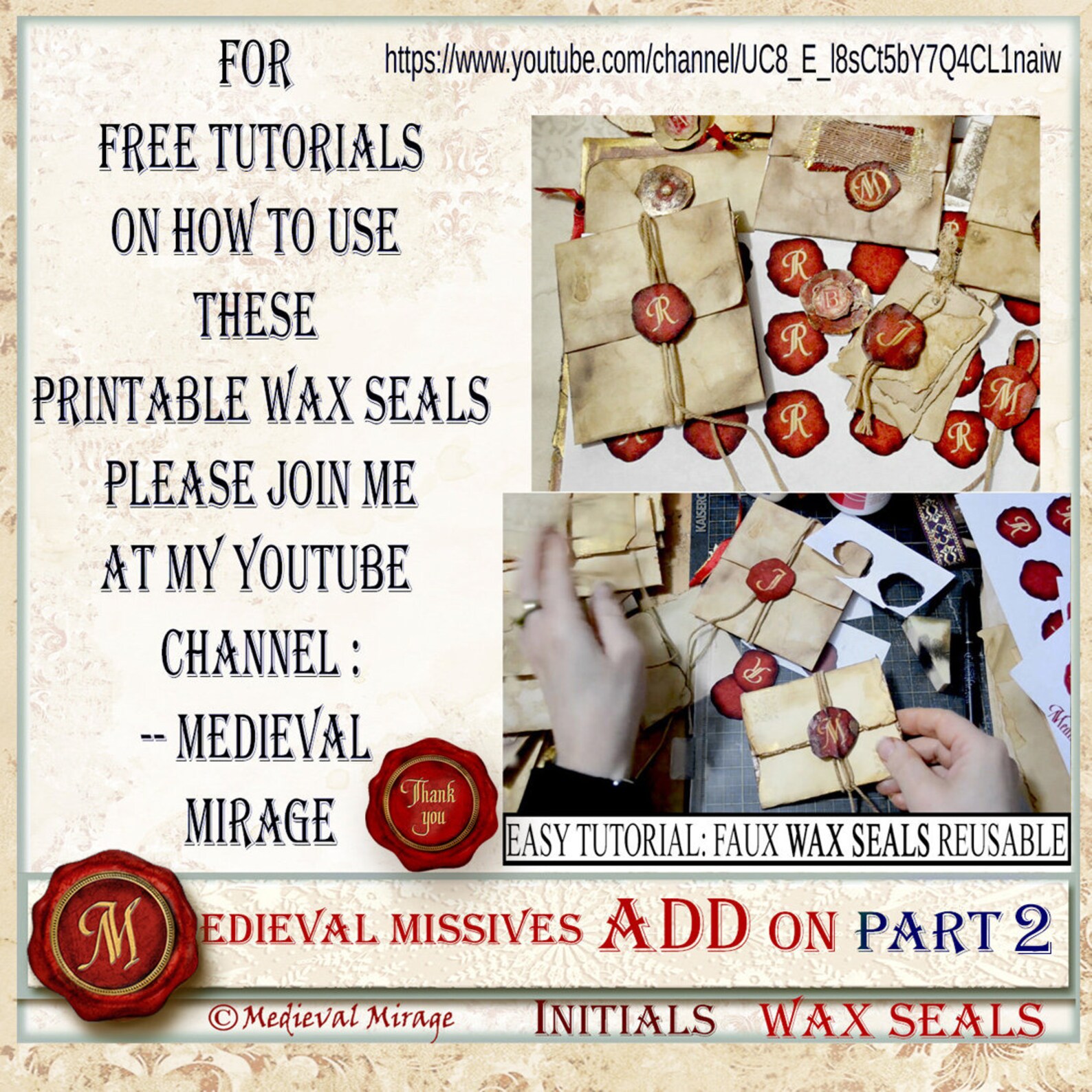ADD on Part 2 MEDIEVAL Missives-digital Journal Kit. Wax Seals. 32 ...