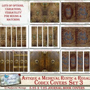 Set 3- Rustic & Regal- Antique and Medieval Codex Covers. 5.25in X 7 ...