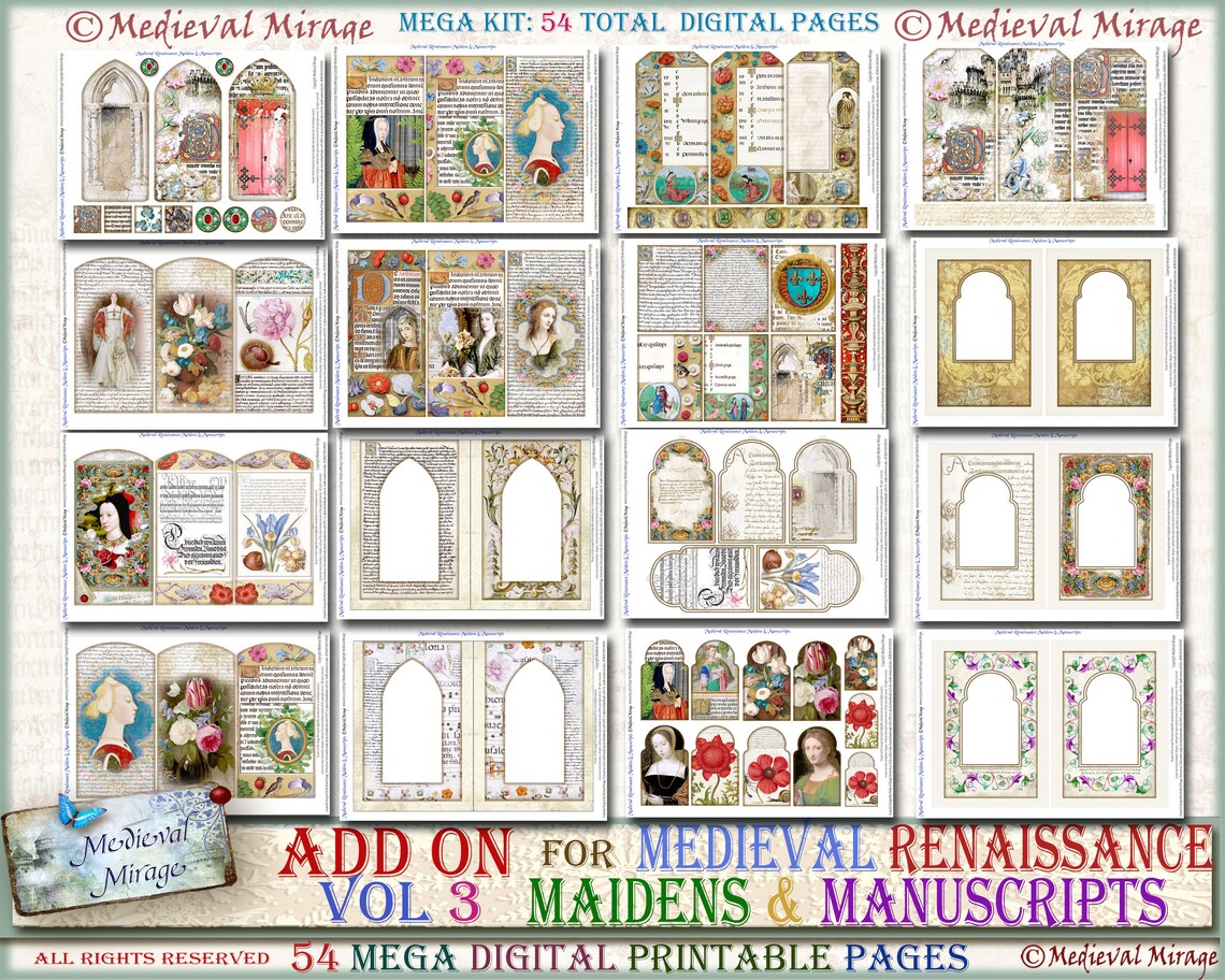 Vol 3 ADD ON For: Medieval Renaissance Maidens & Manuscripts. 54 ...
