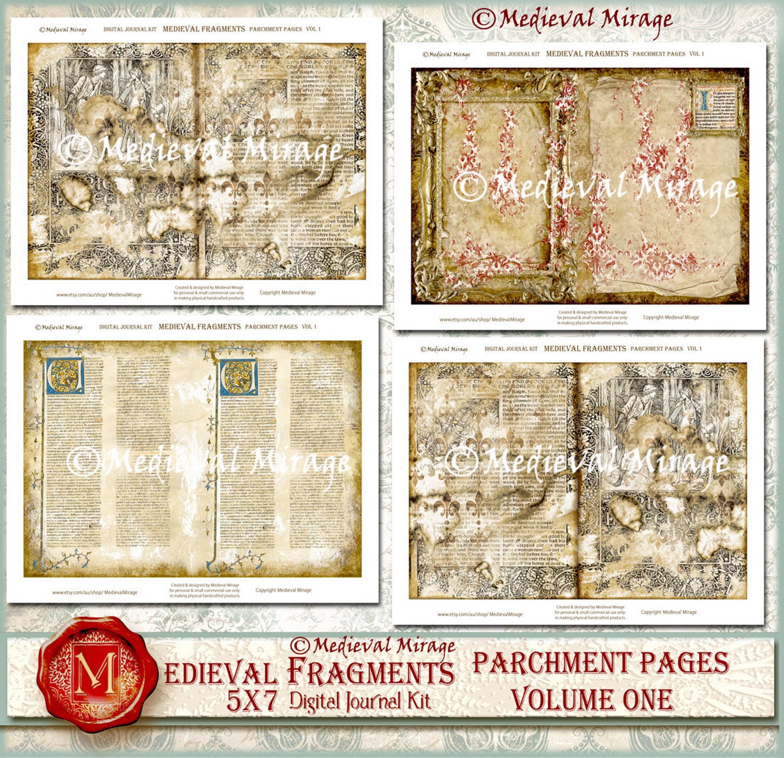 MEDIEVAL FRAGMENTS Vol 1 PARCHMENT Pages/ 5 X 7 Digital - Etsy