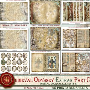 MEDIEVAL ODYSSEY Extras Part C- Digital Journal Elements Kit. 45 ...