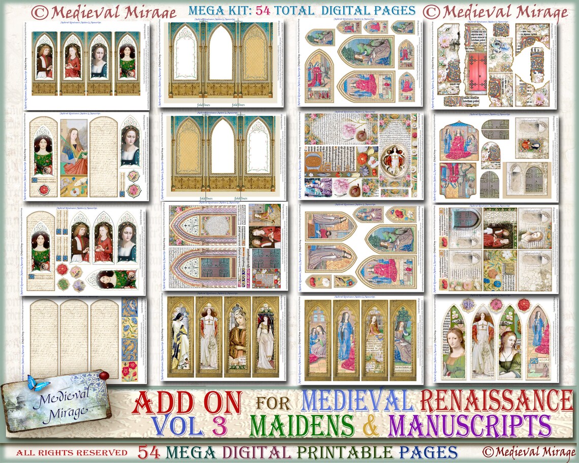 Vol 3 ADD ON For: Medieval Renaissance Maidens & Manuscripts. 54 ...