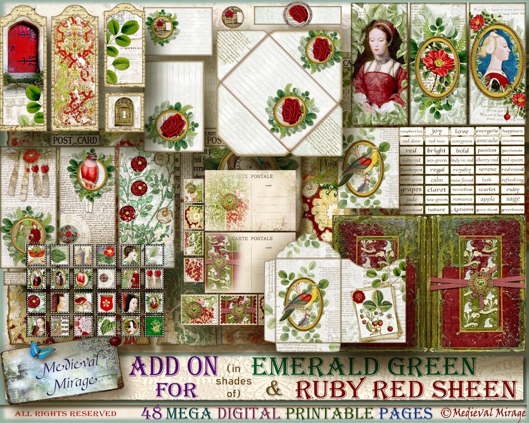 ADD on Kit for Emerald GREEN & Ruby RED Sheen (in Shades Of) Old World ...
