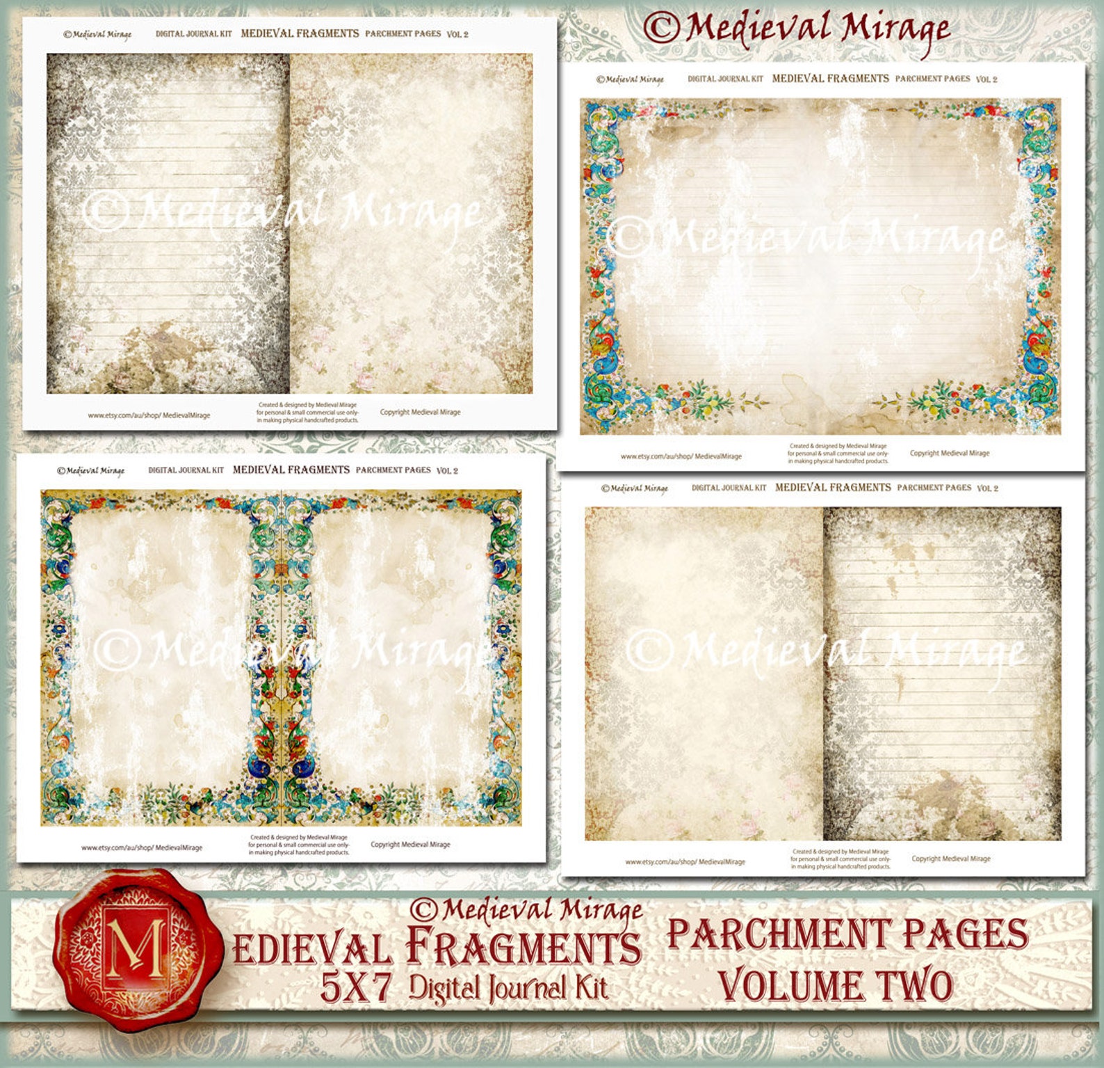 MEDIEVAL FRAGMENTS Vol 2 PARCHMENT Pages. 5 X 7 Digital - Etsy