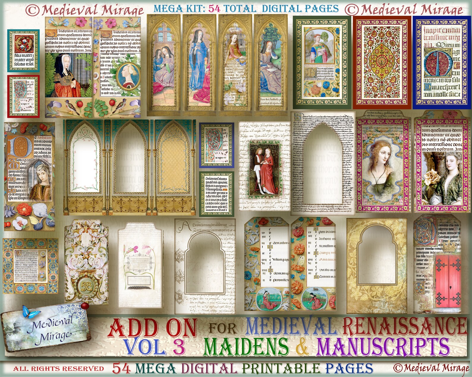 Vol 3 ADD ON For: Medieval Renaissance Maidens & Manuscripts. 54 ...
