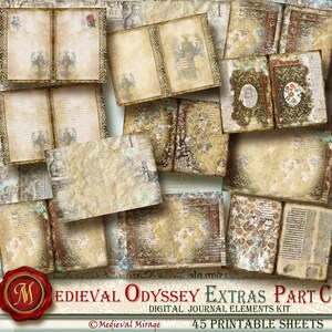 MEDIEVAL ODYSSEY Extras Part C- Digital Journal Elements Kit. 45 ...