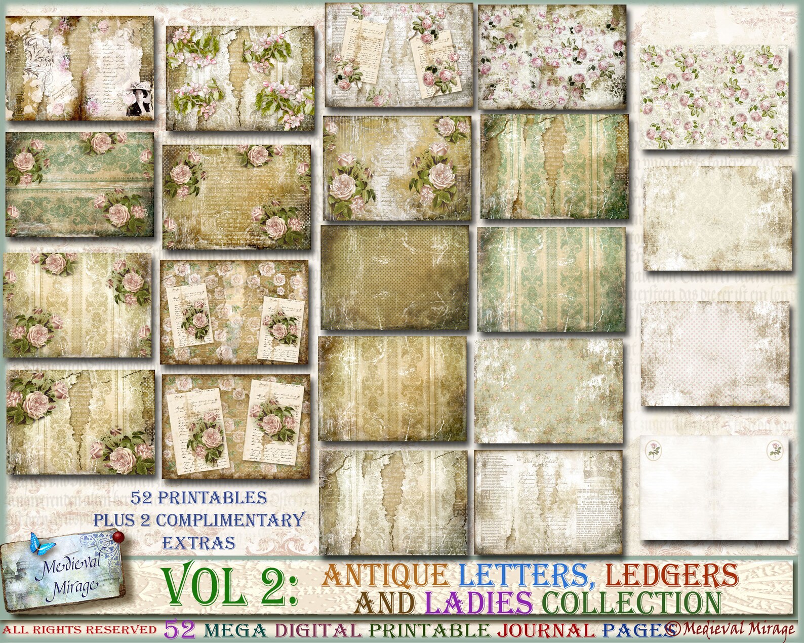 Vol 2 ANTIQUE Letters, Ledgers & Ladies:mega 52 Digital Journal ...