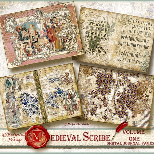 Medieval Floral Theme Digital Journal Pages Kit - Etsy
