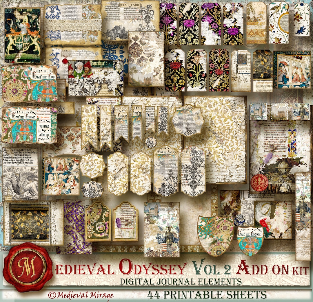 MEDIEVAL Odyssey-vol 2-ADD on -digital Journal Elements Kit. 44 ...