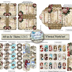 Add Ons for Whimsical Wonderland Digital Junk Journal Kits. Printable ...