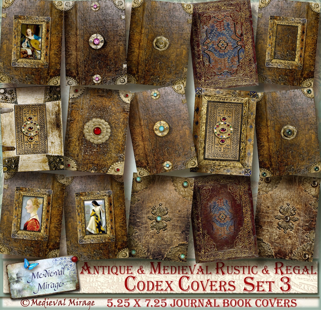 Set 3- Rustic & Regal- Antique and Medieval Codex Covers. 5.25in X 7 ...