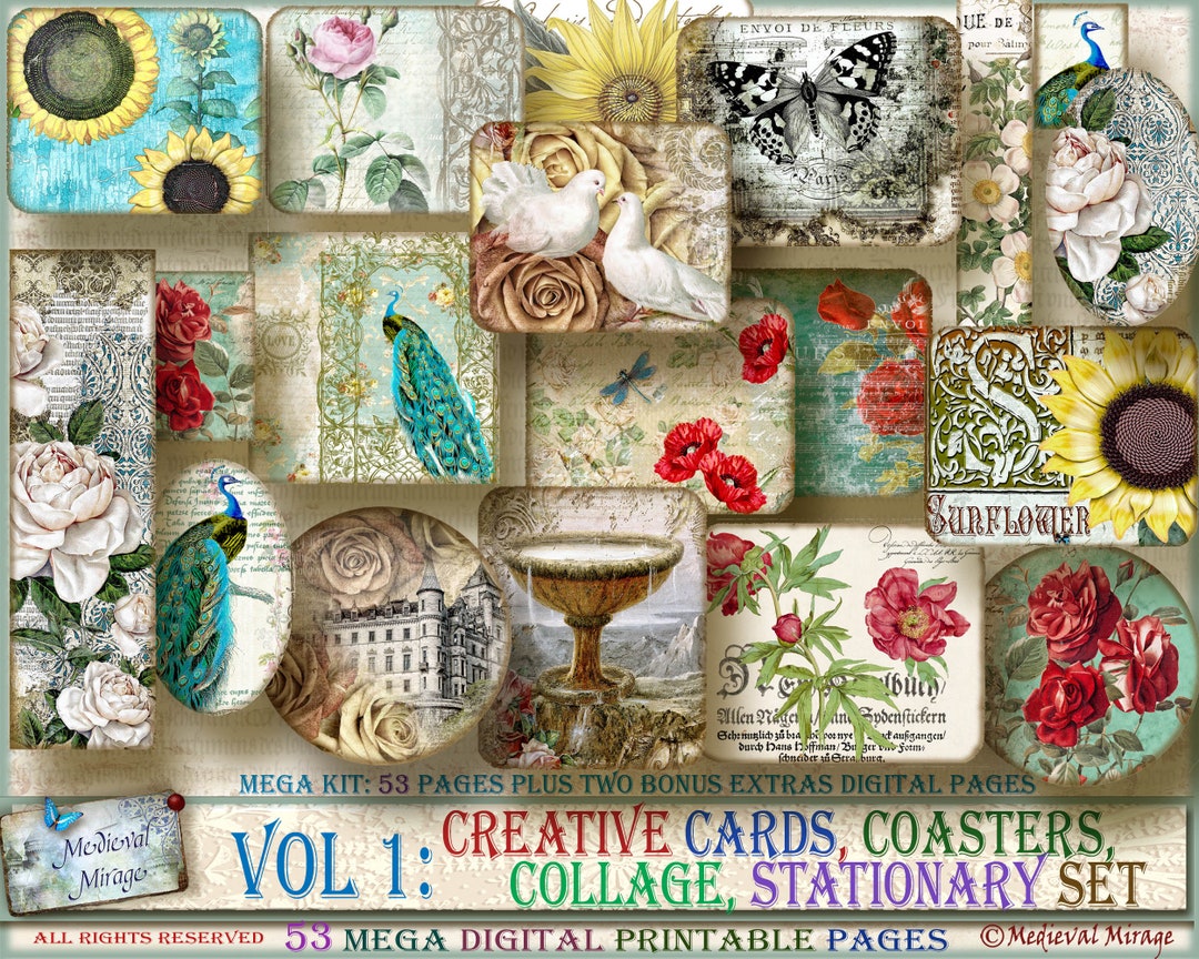 Vol 1 Creative Cards, Coasters, Collage & Stationary Set Collection ...