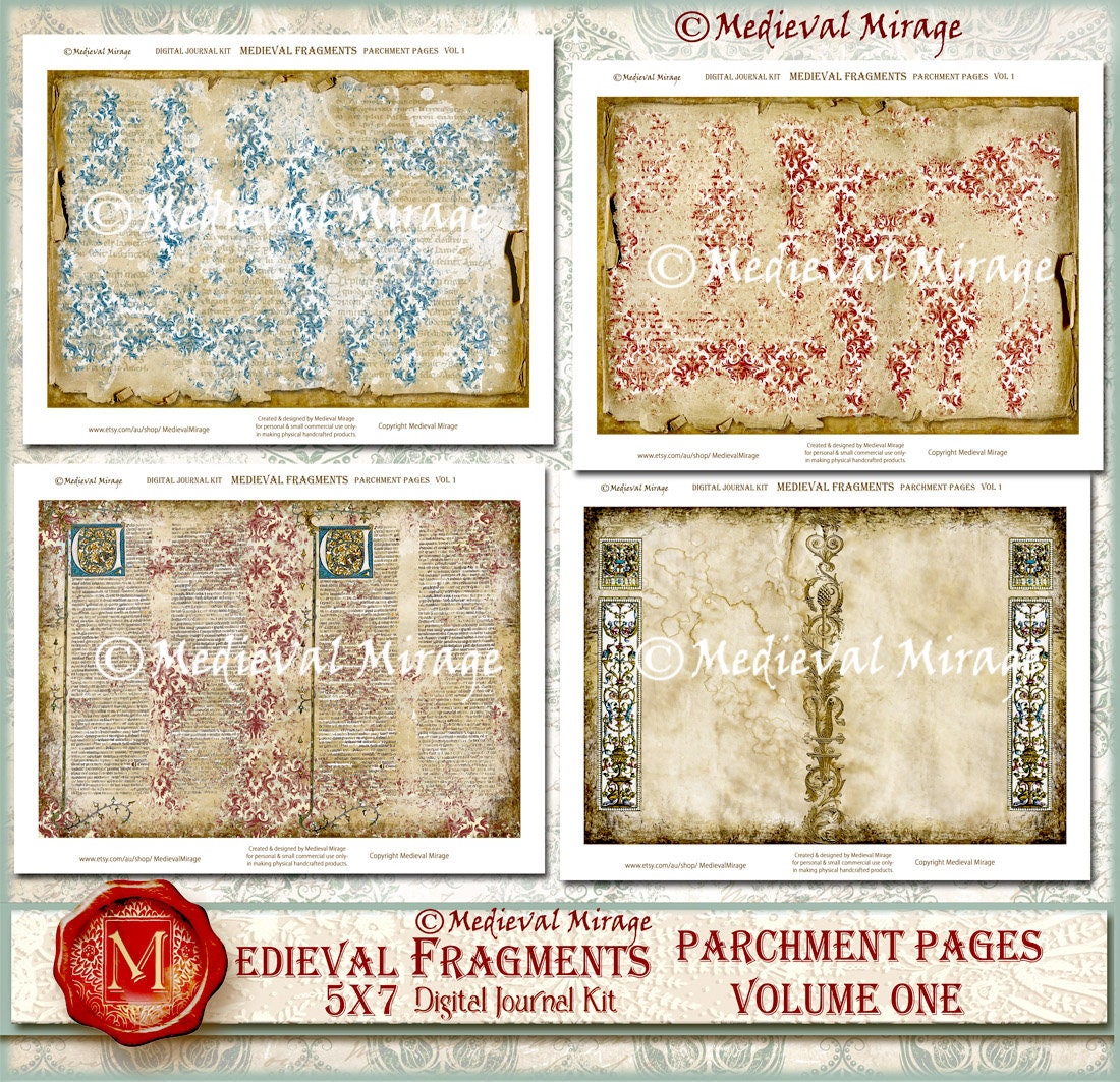 MEDIEVAL FRAGMENTS Vol 1 PARCHMENT Pages/ 5 X 7 Digital - Etsy