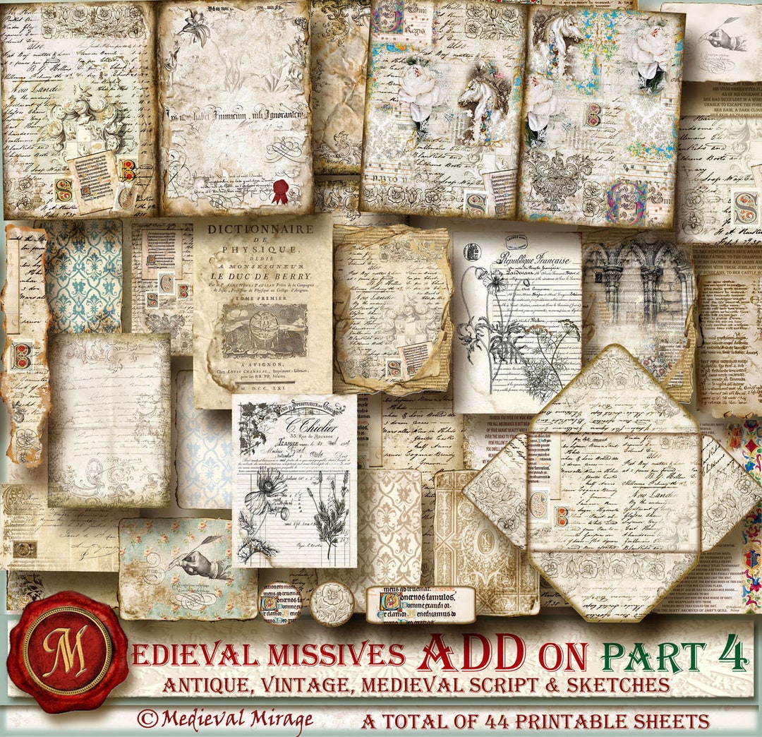 ADD on Part 4 MEDIEVAL Missives-digital Journal & Ephemera Kit. 44 ...