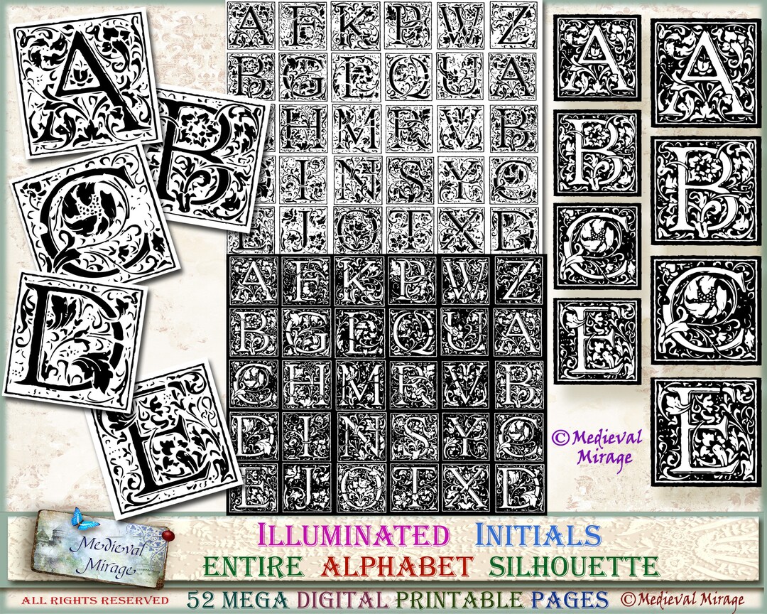 Gothic Alphabet Letters G A