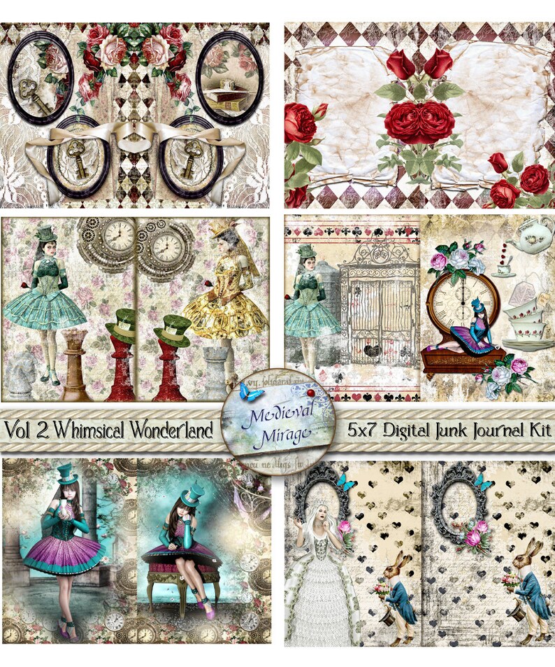 Whimsical Wonderland Vol 2. Digital Junk Journal Kit. - Etsy