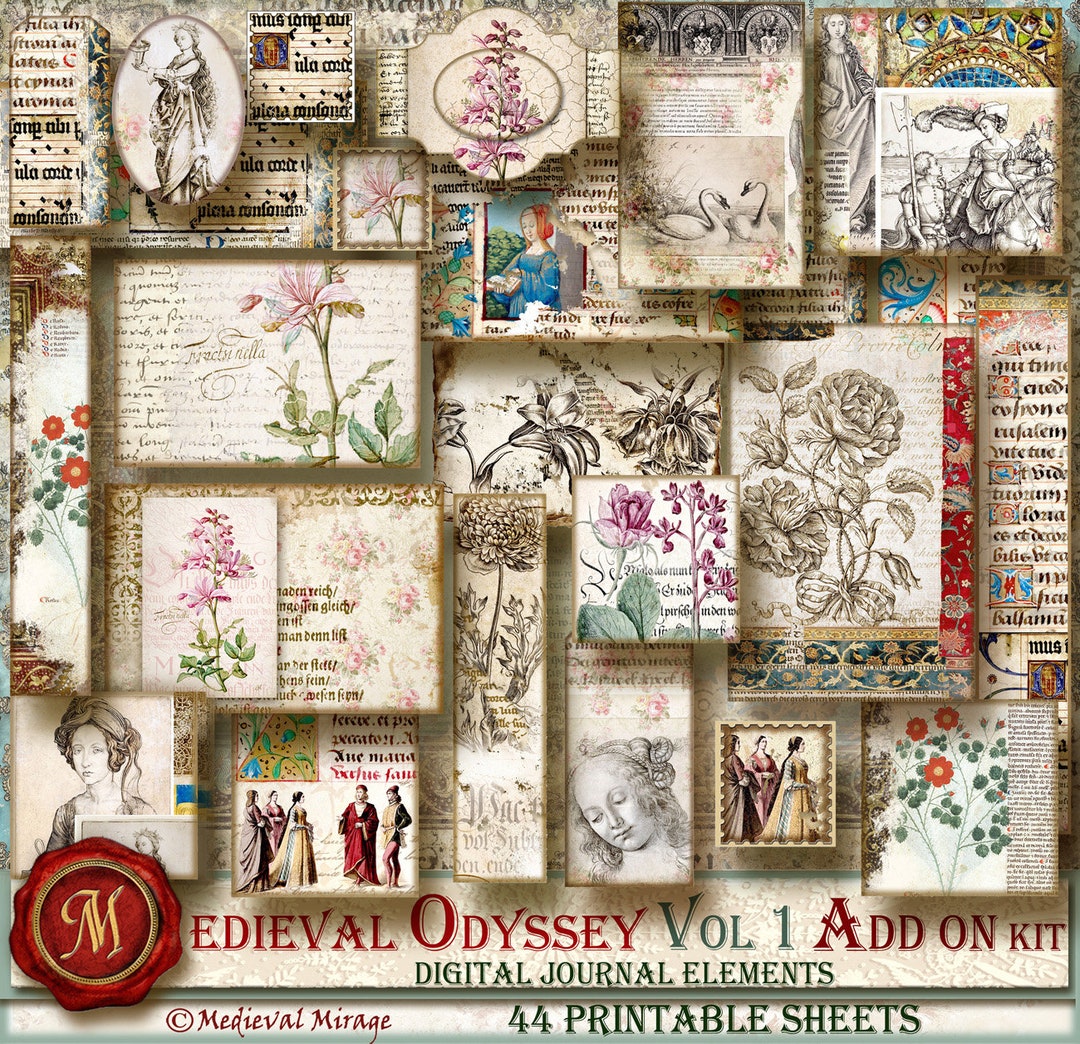 MEDIEVAL ODYSSEY- Vol 1-ADD on - Digital Journal Elements Kit. 44 ...