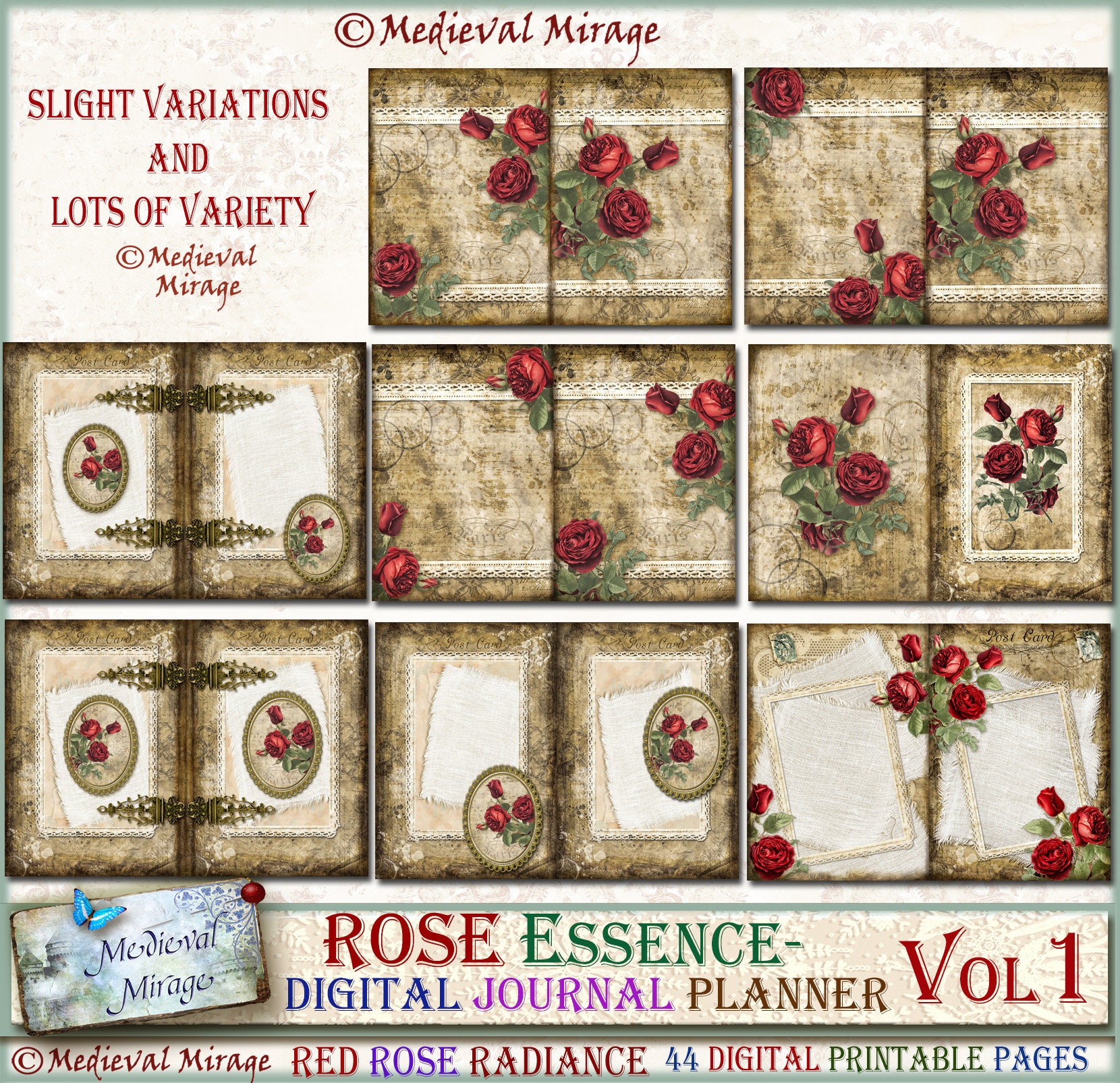 Vol 1-RED ROSE RADIANCE : Rose Essence Collection- 44 Digital ...