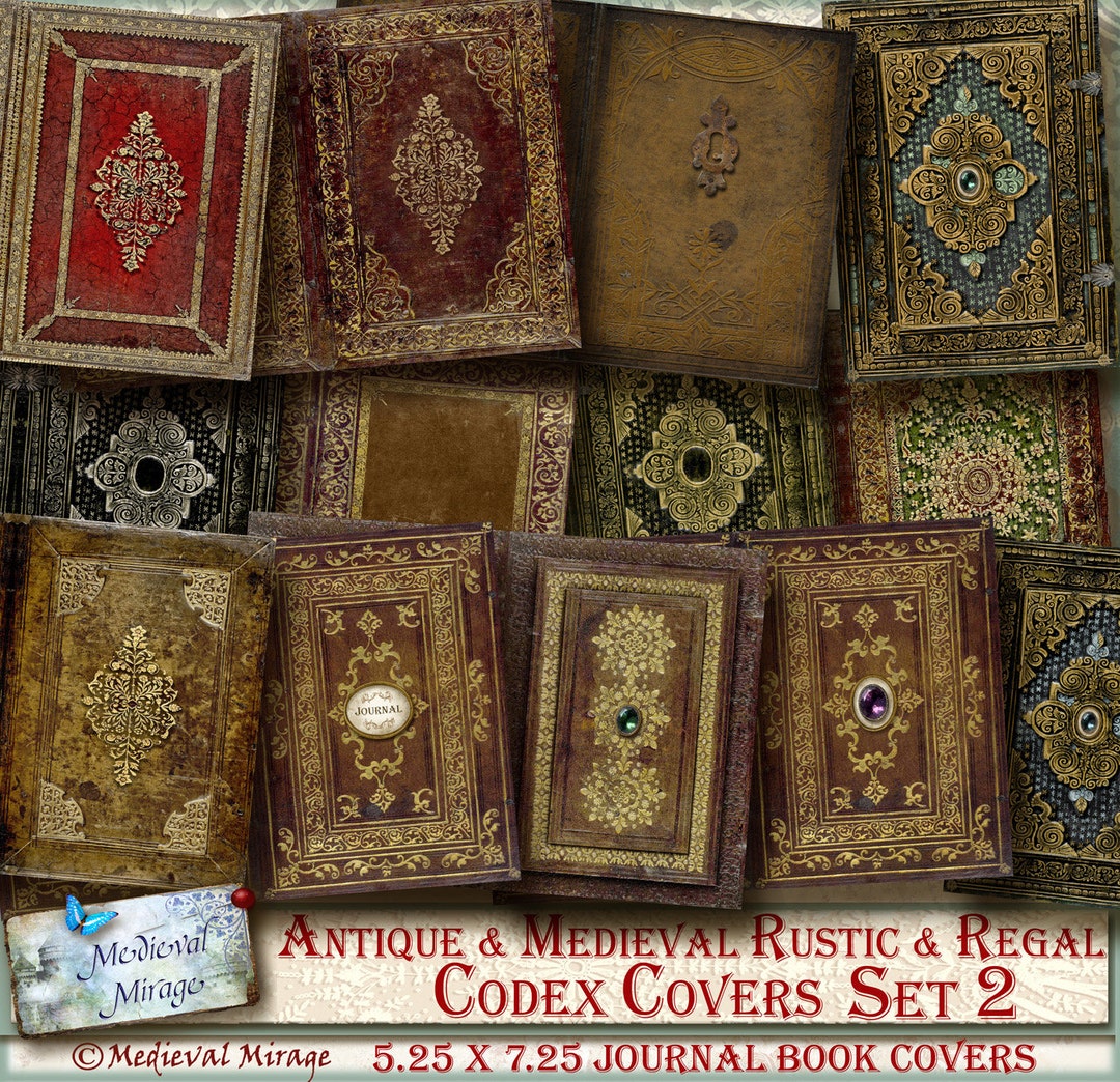 Set 2- Rustic & Regal- Antique and Medieval Codex Covers. 5.25in X 7 ...