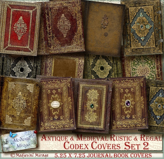 Set 2 Rustic & Regal Antique and Medieval Codex Covers. | Etsy