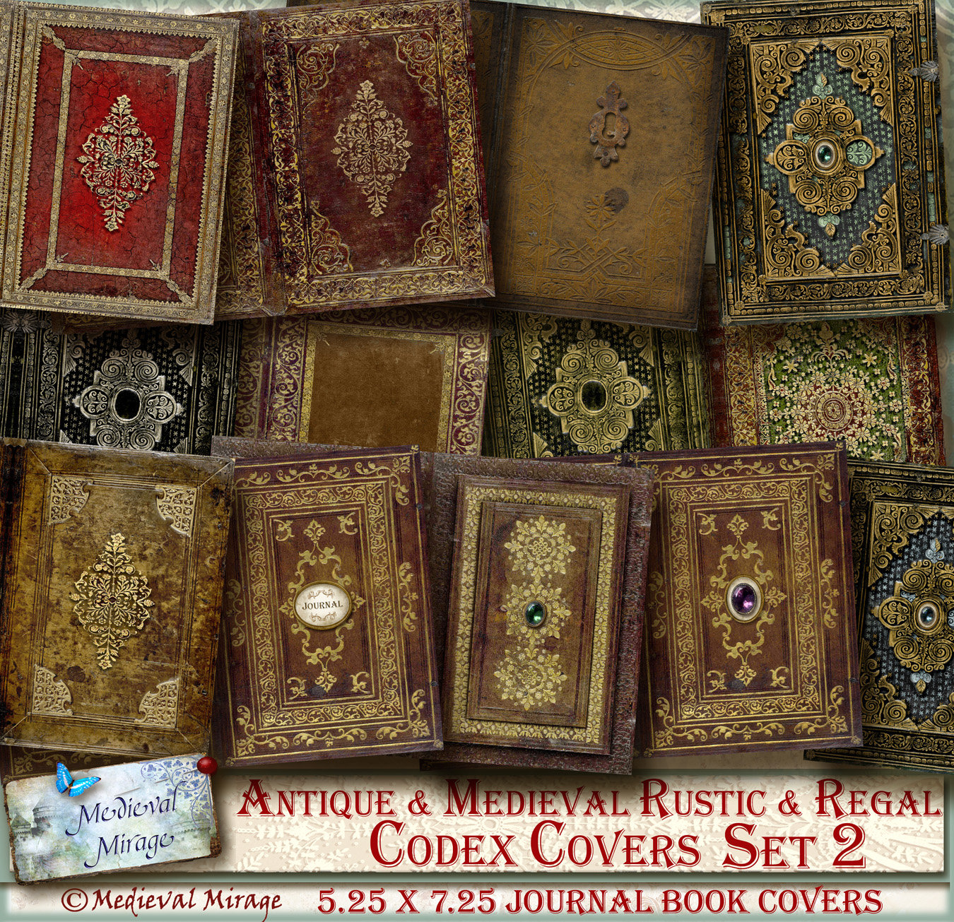 Set 2 Rustic & Regal Antique and Medieval Codex Covers. - Etsy