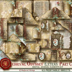 MEDIEVAL ODYSSEY Extras Part C- Digital Journal Elements Kit. 45 ...