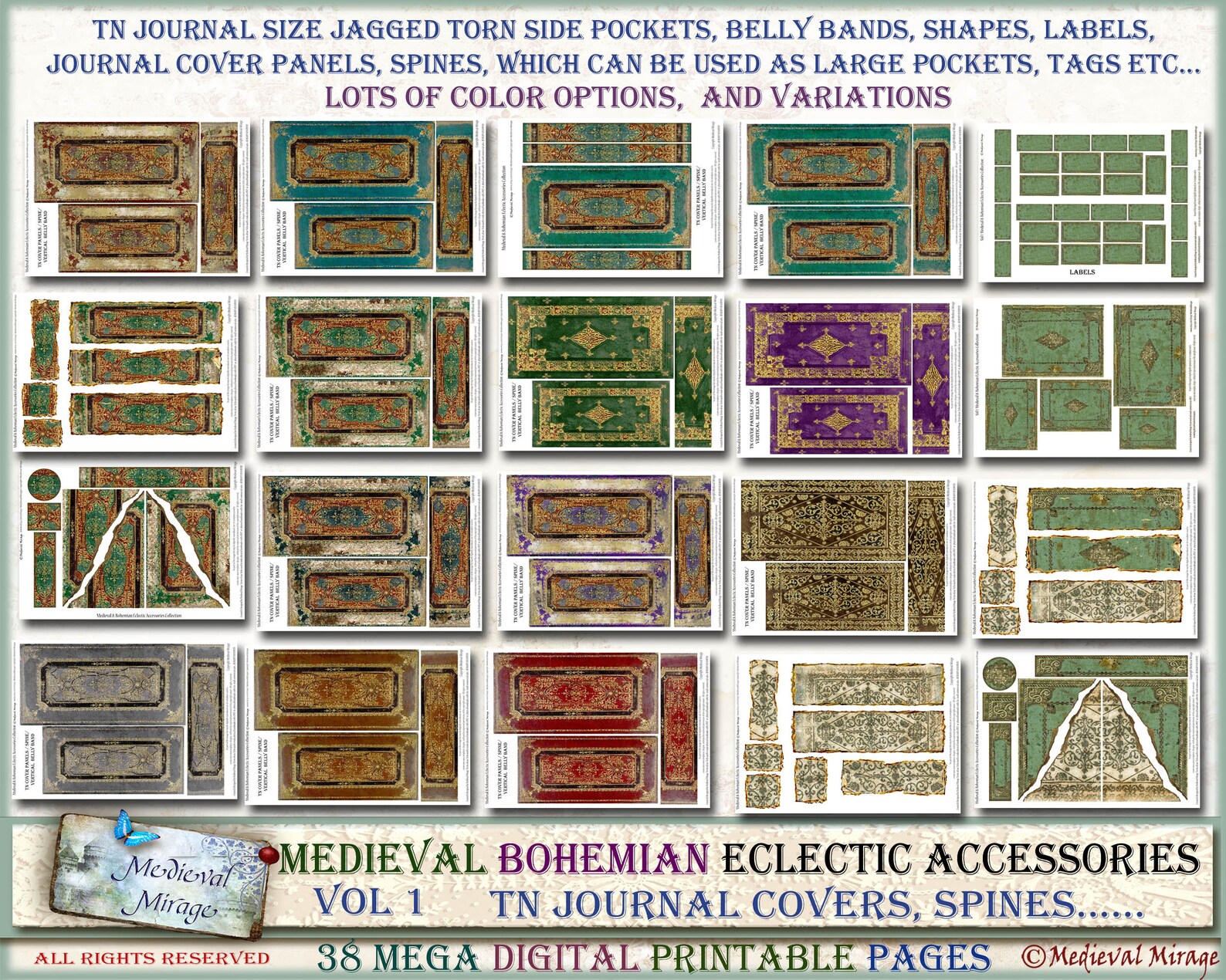 Vol 1-MEDIEVAL & BOHEMIAN Eclectic Accessories: TN Journal Covers and ...