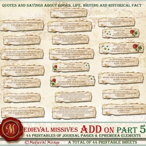 ADD on Part 5 MEDIEVAL Missives-digital Journal & Ephemera Kit. 44 ...