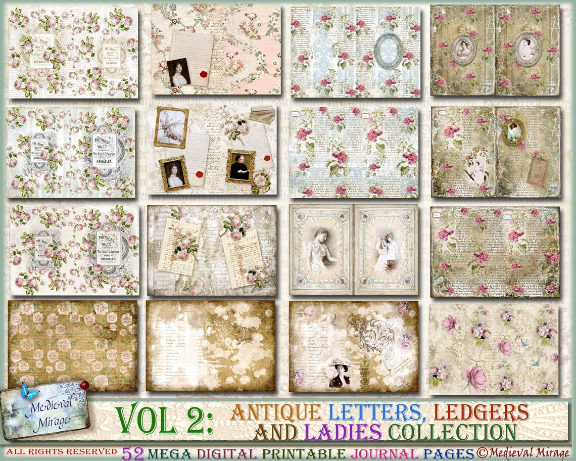 Vol 2 ANTIQUE Letters, Ledgers & Ladies:mega 52 Digital Journal ...