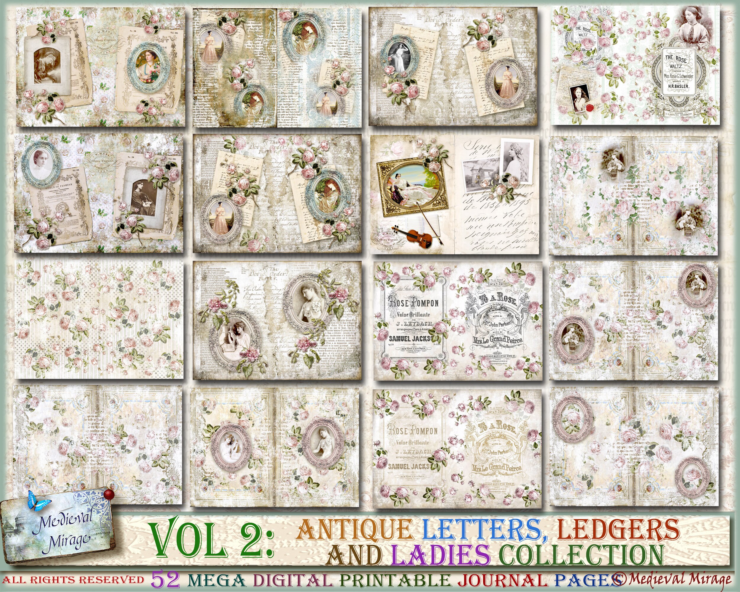 Vol 2 ANTIQUE Letters, Ledgers & Ladies:mega 52 Digital Journal ...