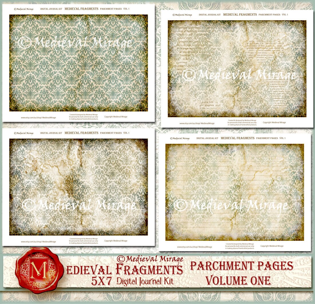 MEDIEVAL FRAGMENTS Vol 1 PARCHMENT Pages/ 5 X 7 Digital - Etsy