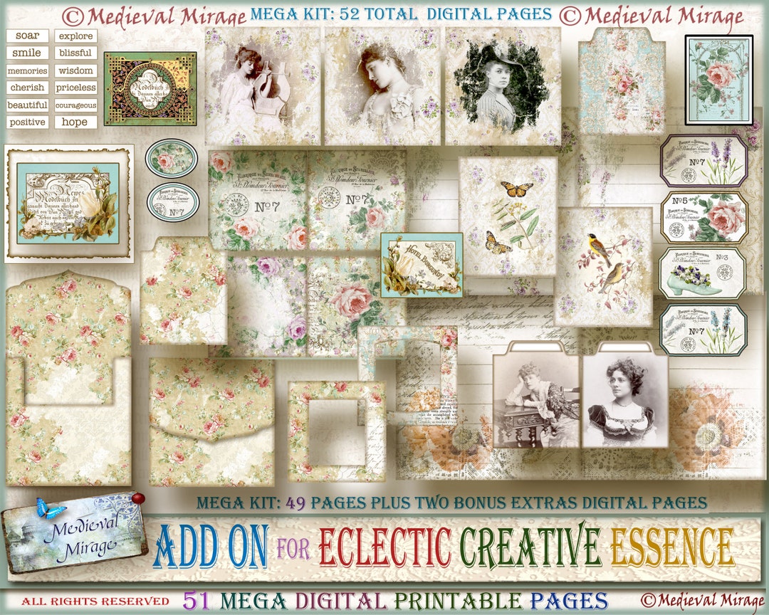 49 Pages Mega Digital Kit: Add on For- Eclectic Creative Essence ...