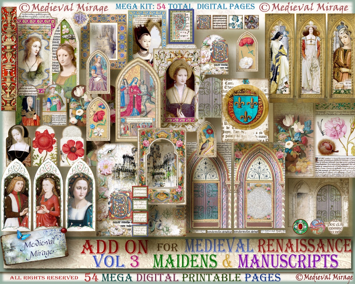 Vol 3 ADD ON For: Medieval Renaissance Maidens & Manuscripts. 54 ...