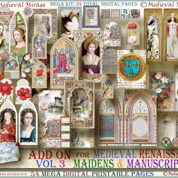 Medieval Digital Journal Add on Kit - Etsy