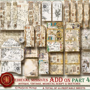 ADD on Part 4 MEDIEVAL Missives-digital Journal & Ephemera Kit. 44 ...