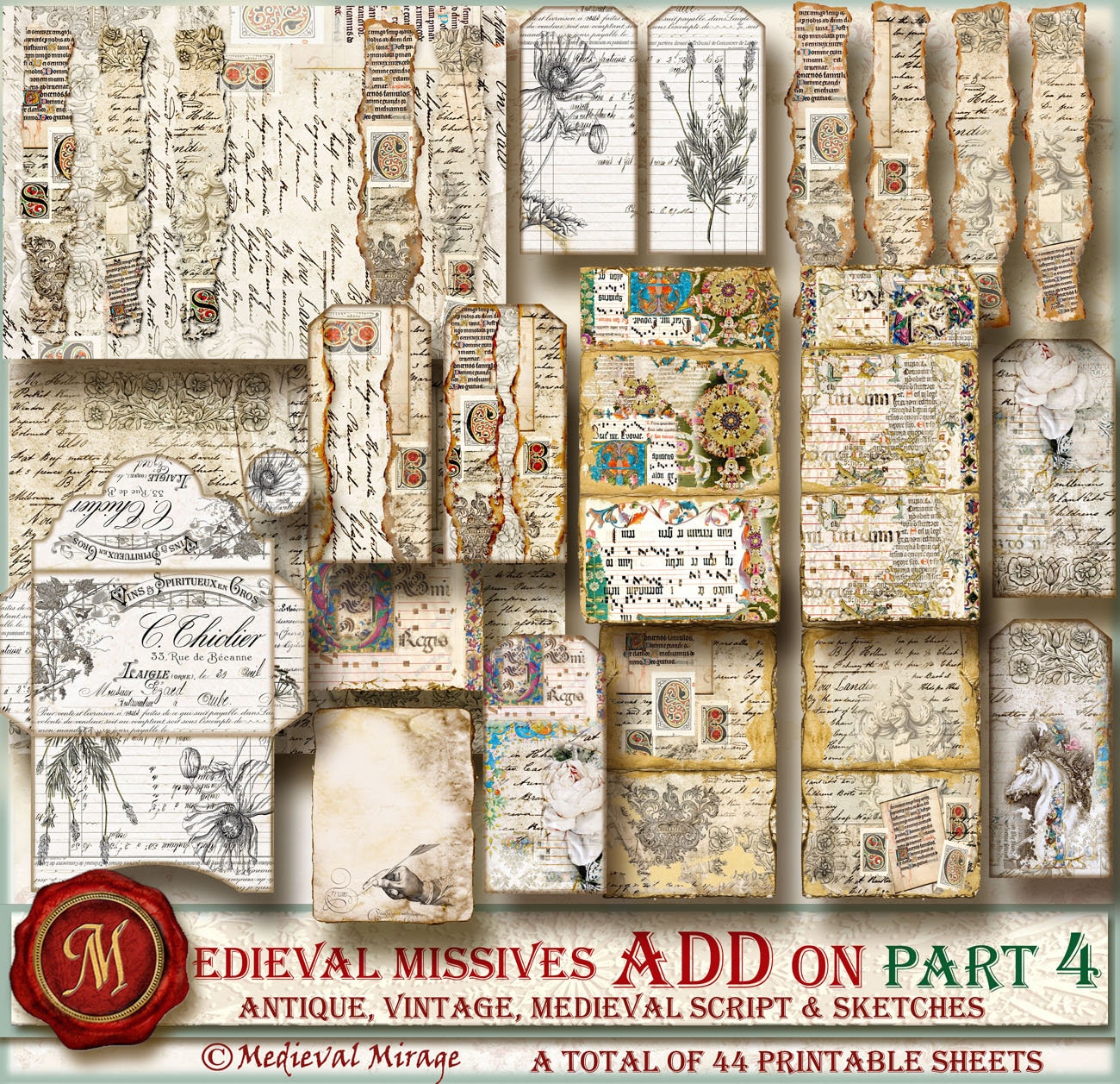 ADD on Part 4 MEDIEVAL Missives-digital Journal & Ephemera - Etsy
