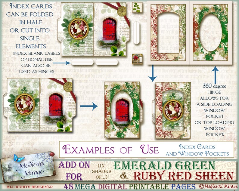 ADD on Kit for Emerald GREEN & Ruby RED Sheen (in Shades Of) Old World ...