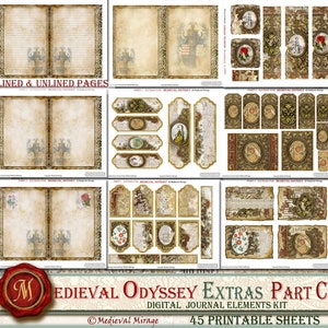 MEDIEVAL ODYSSEY Extras Part C- Digital Journal Elements Kit. 45 ...