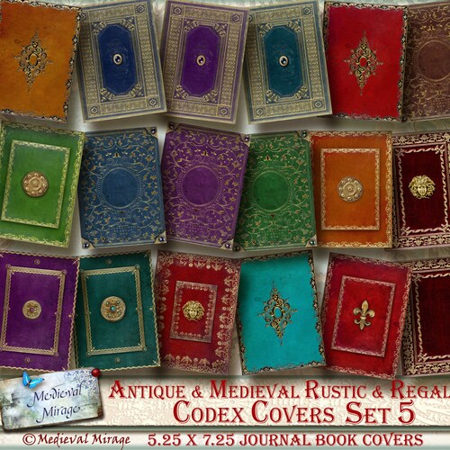 Set 4 Rustic & Regal Antique Medieval Codex Covers. 5.25in X | Etsy