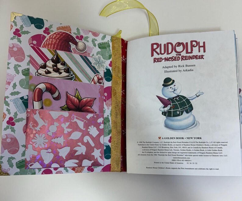 Altered Little Golden Book: Rudolph Journal, Vintage Storybook - Etsy